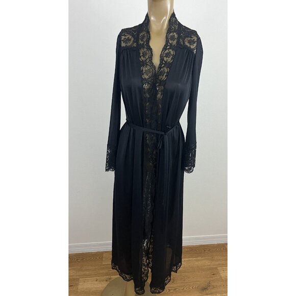 Olga | Intimates & Sleepwear | Vintage Olga Womens P Black Nylon Robe ...